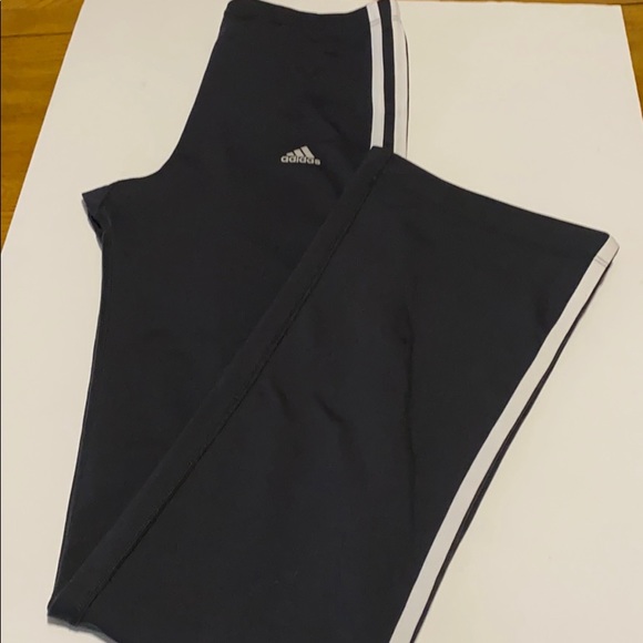 adidas | Pants & Jumpsuits | Adidas Black 3 White Stripes Down The Leg ...